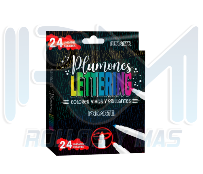 Marcador Lettering 24 colores Proarte – Rollos y Mas